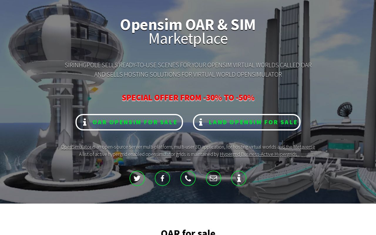 Opensim OAR Vendor